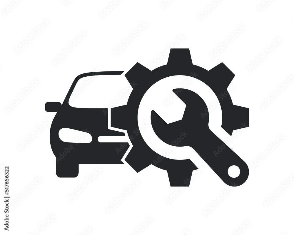 Car service graphic icon. Auto repair sign isolated on white background ...
