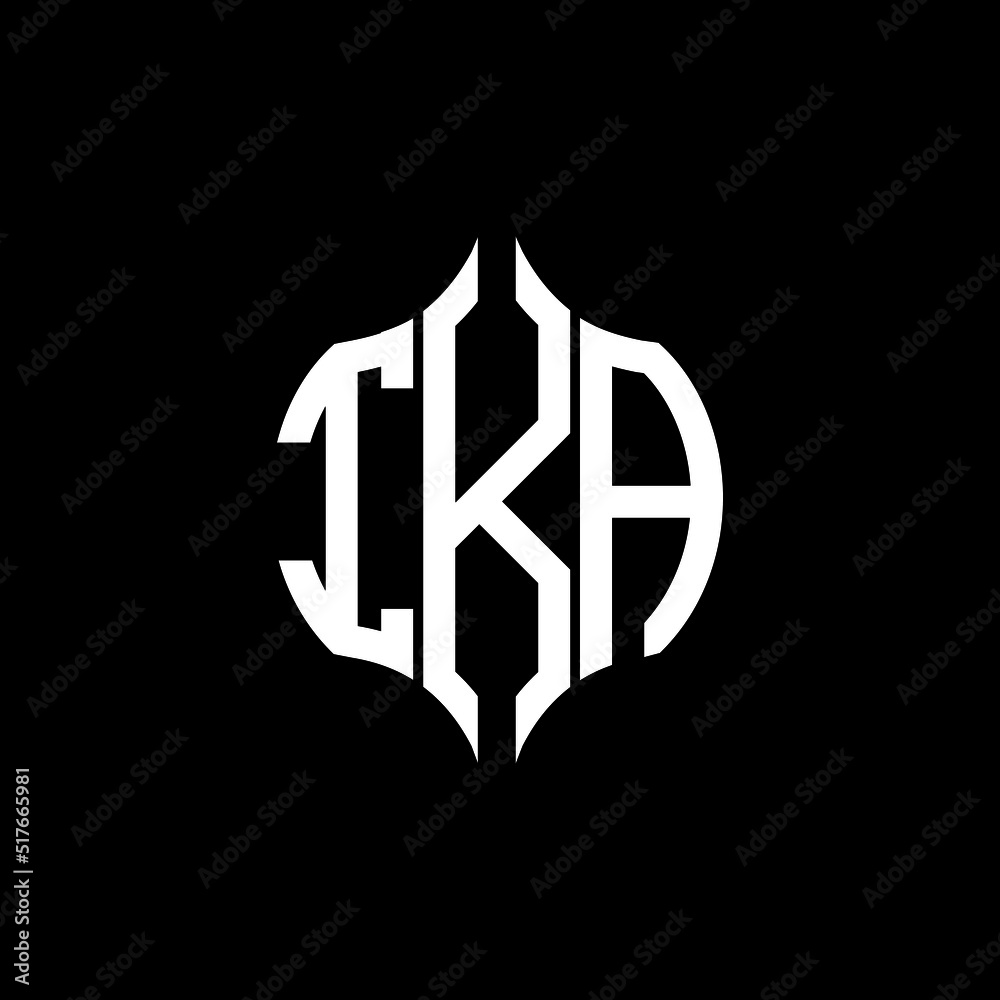 IKA letter logo. IKA best black background vector image. IKA Monogram ...