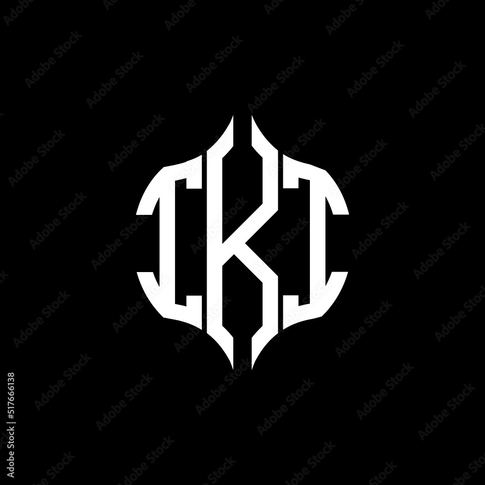 IKI letter logo. IKI best black background vector image. IKI Monogram ...