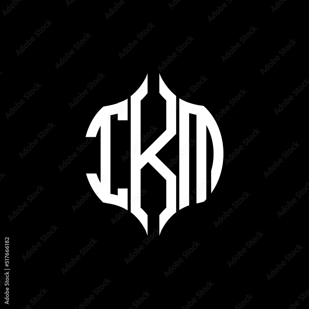 IKM letter logo. IKM best black background vector image. IKM Monogram ...