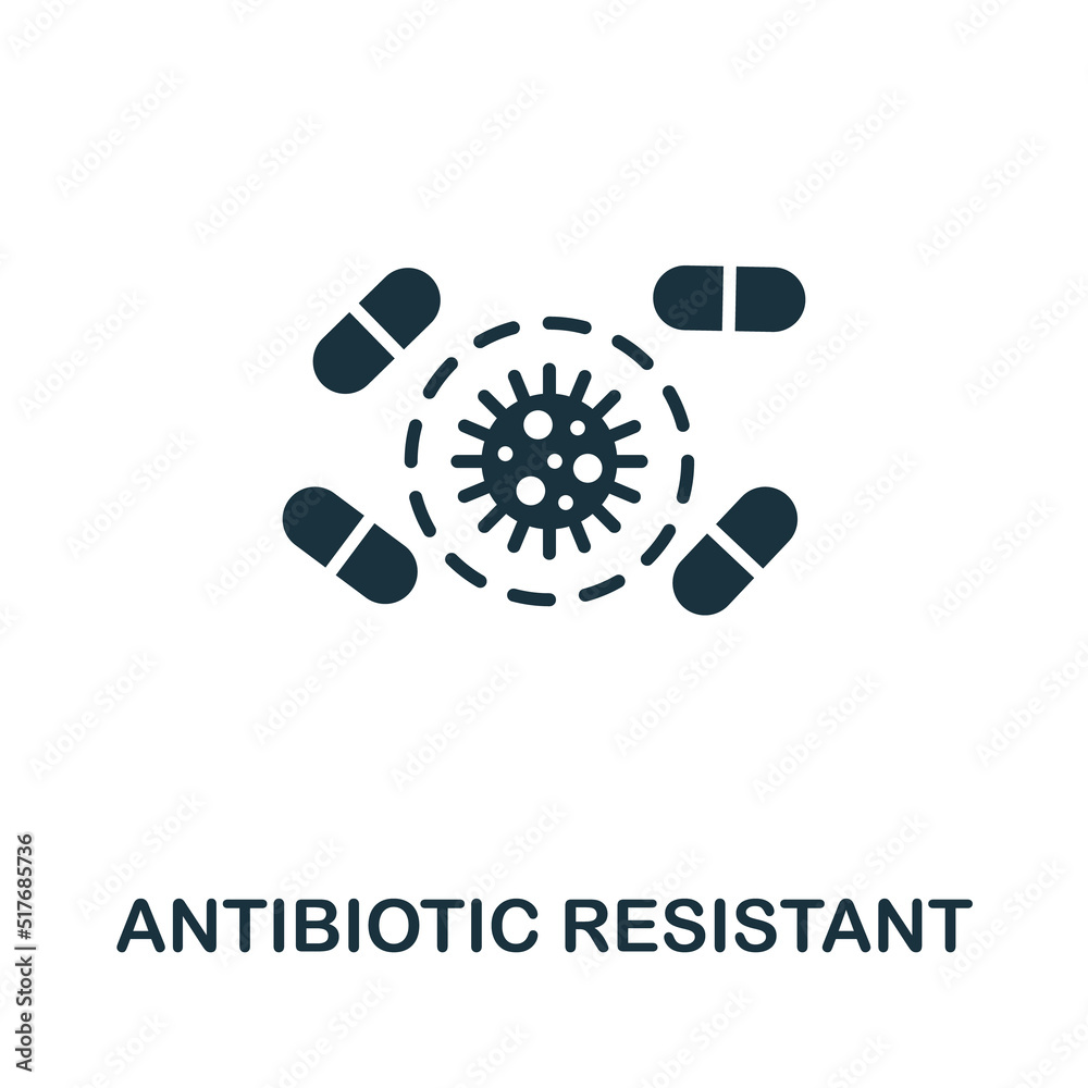 Antibiotic Resistant icon. Monochrome simple Allergy icon for templates ...