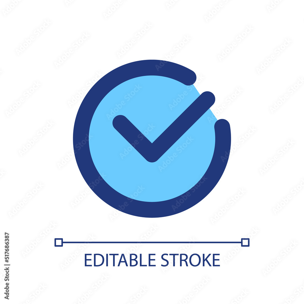 Accept button pixel perfect RGB color ui icon. Approve changes. Toolbar ...