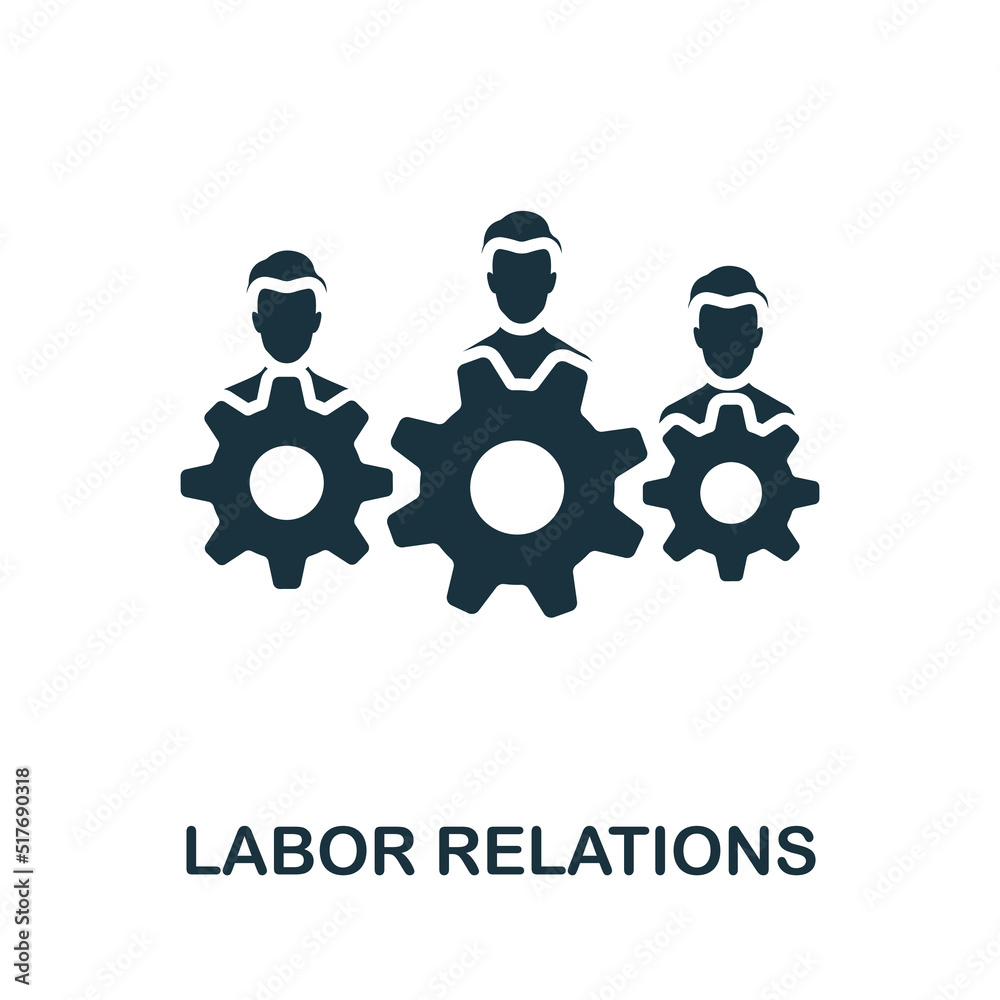 Labor Relations icon. Monochrome simple Business Management icon for ...