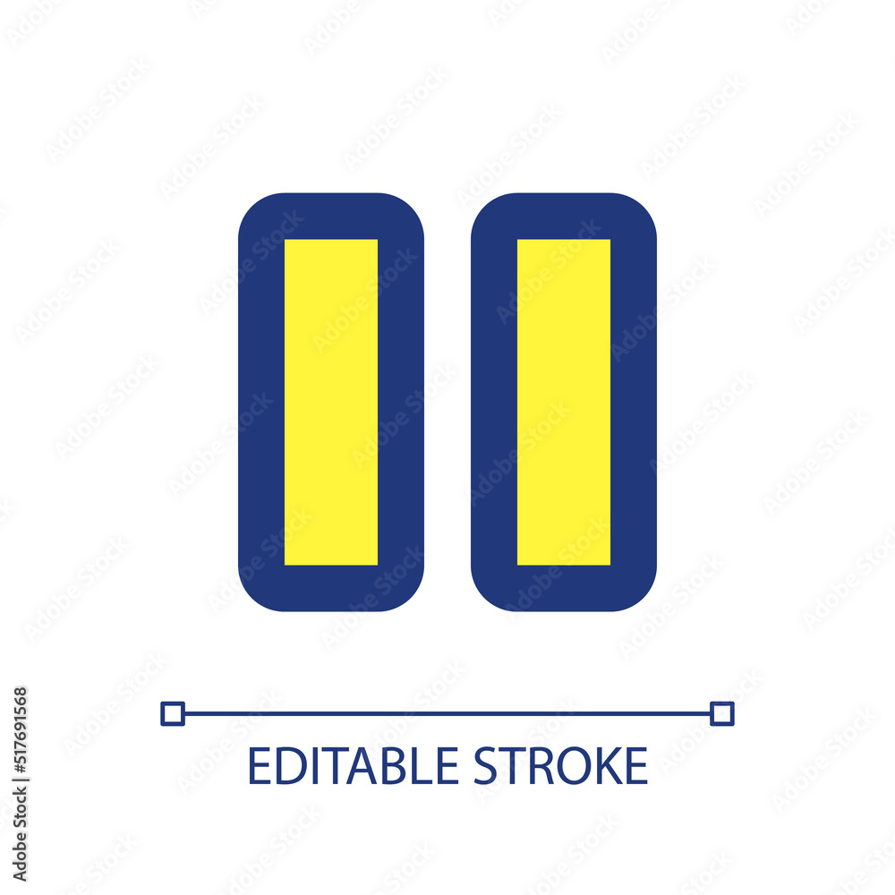 Pause button pixel perfect RGB color ui icon. Music player. Playing ...