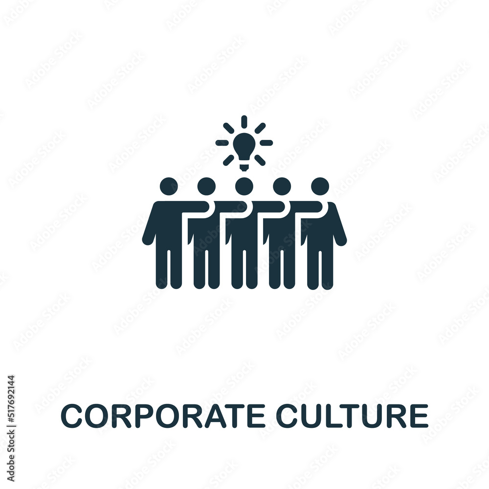 Corporate Culture icon. Monochrome simple Business Management icon for ...