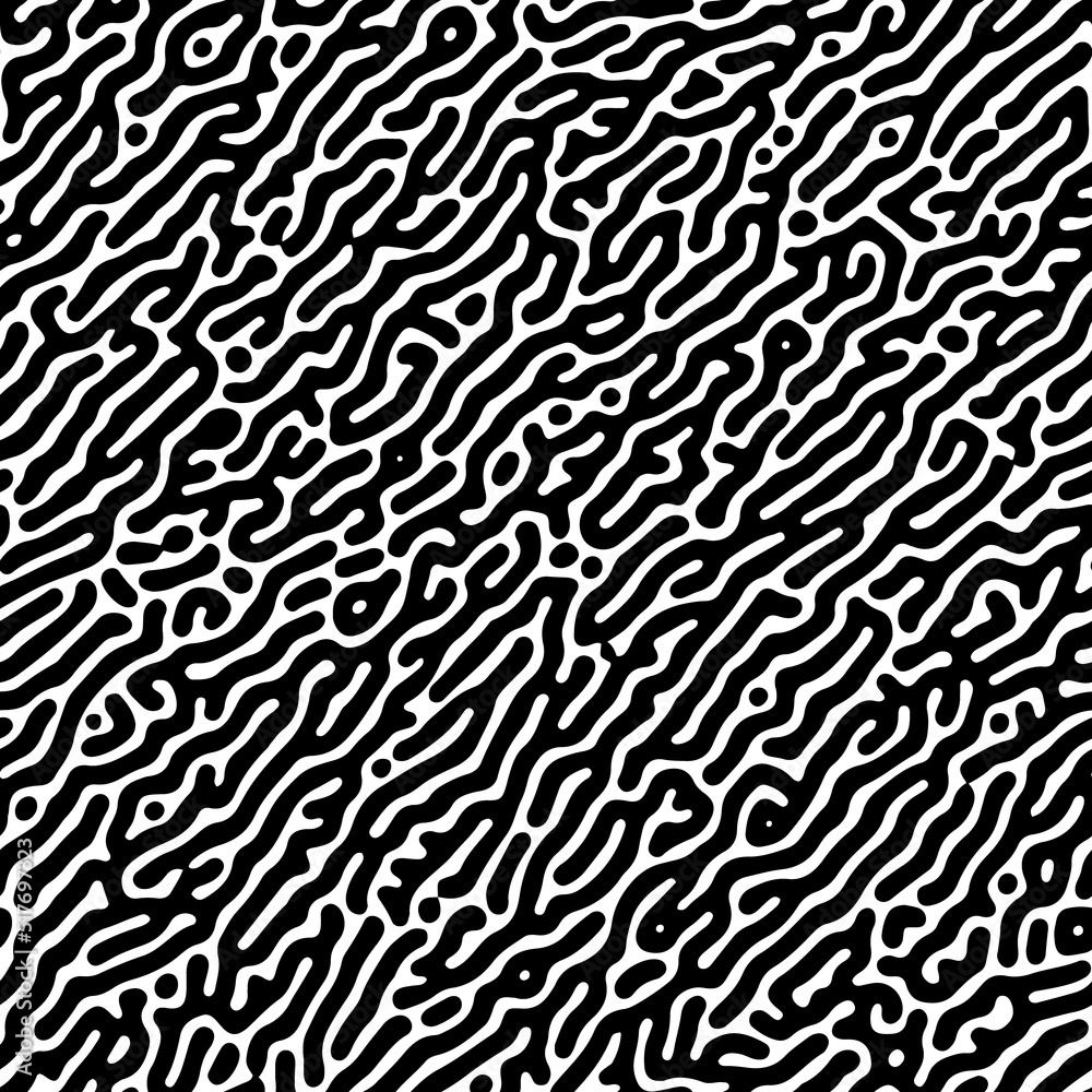 Turing reaction diffusion black seamless pattern with directional ...