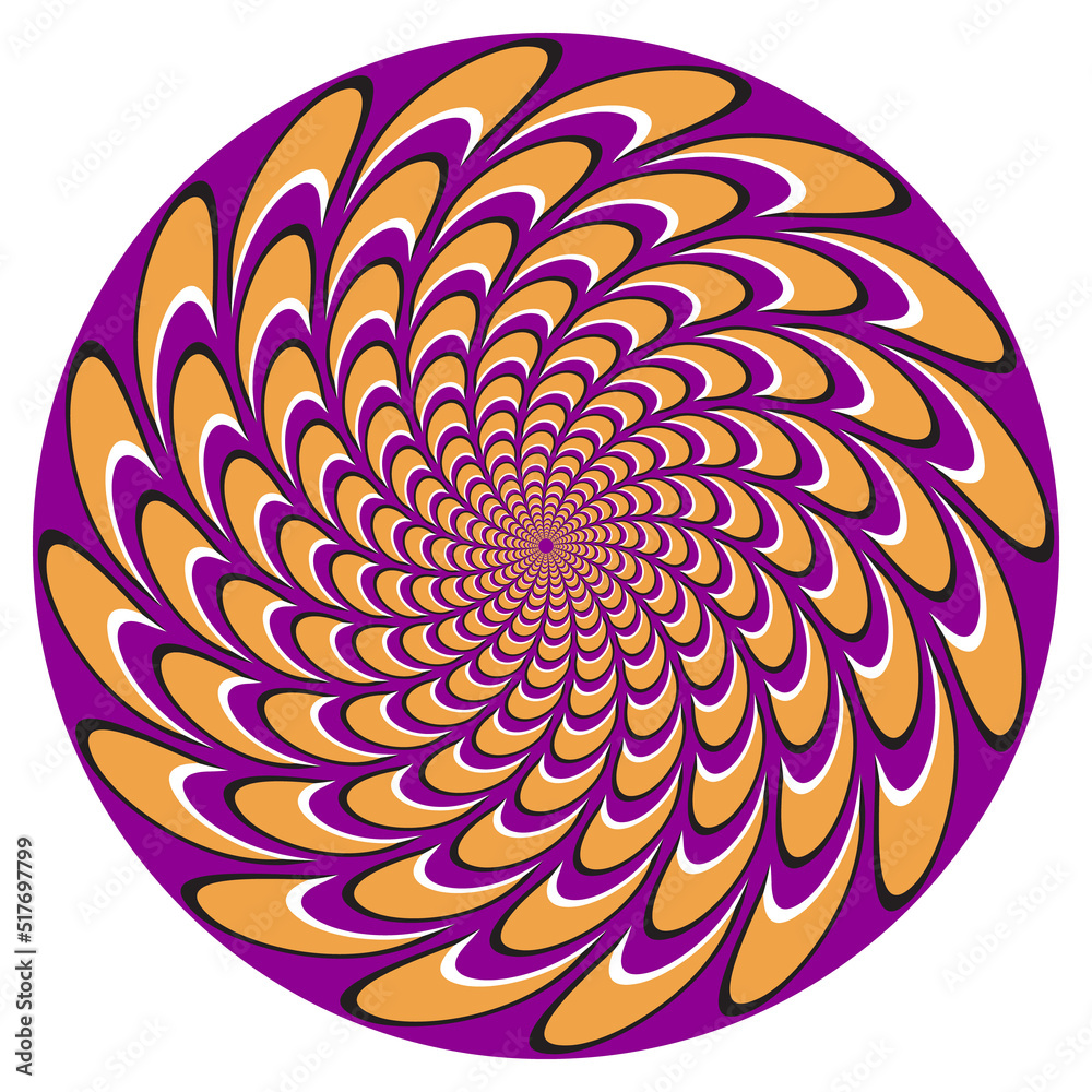 Optical illusion patterned circle of deformed moving shapes. Round ...
