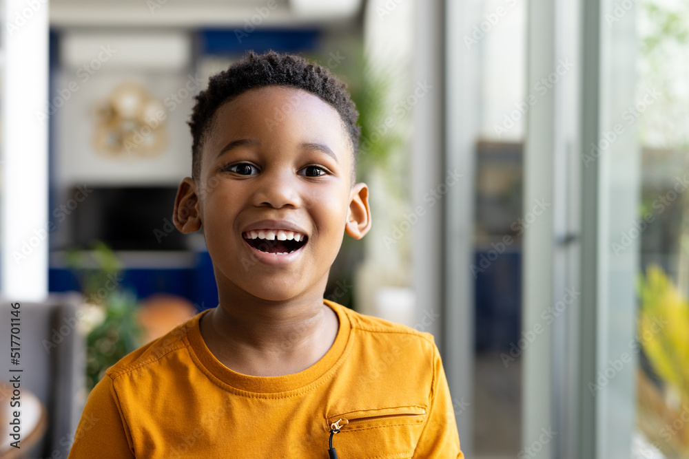 Image of smiling african american boy using sign language Stock Photo ...