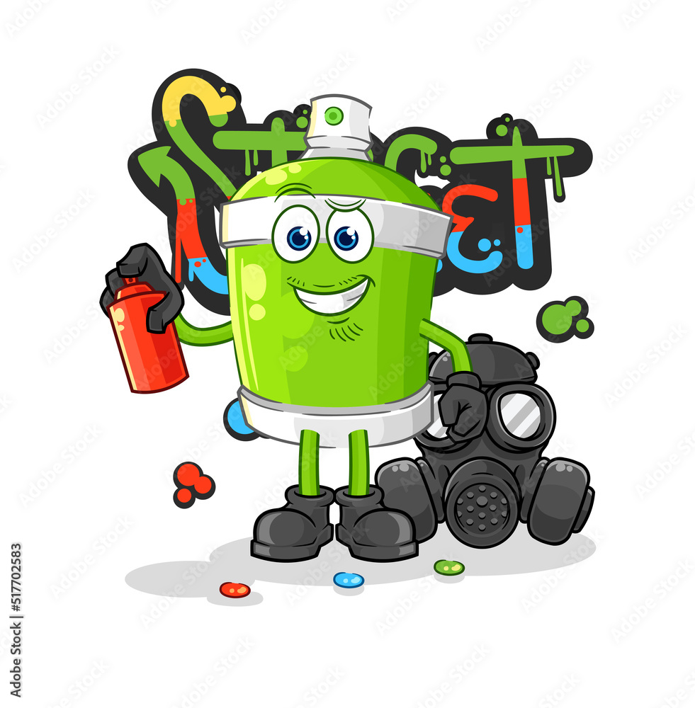 spray paint graffiti artist vector. cartoon character Stock Vector ...
