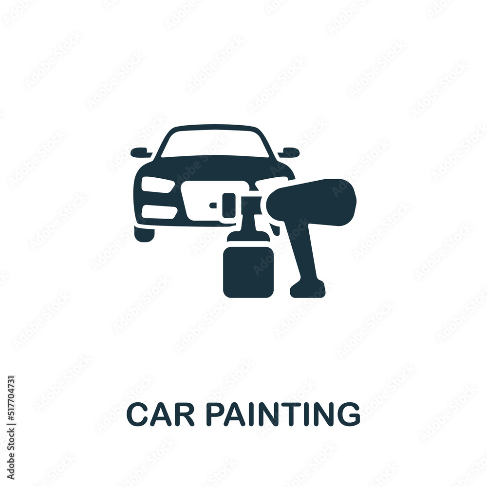 Car Painting icon. Monochrome simple line Car Service icon for ...