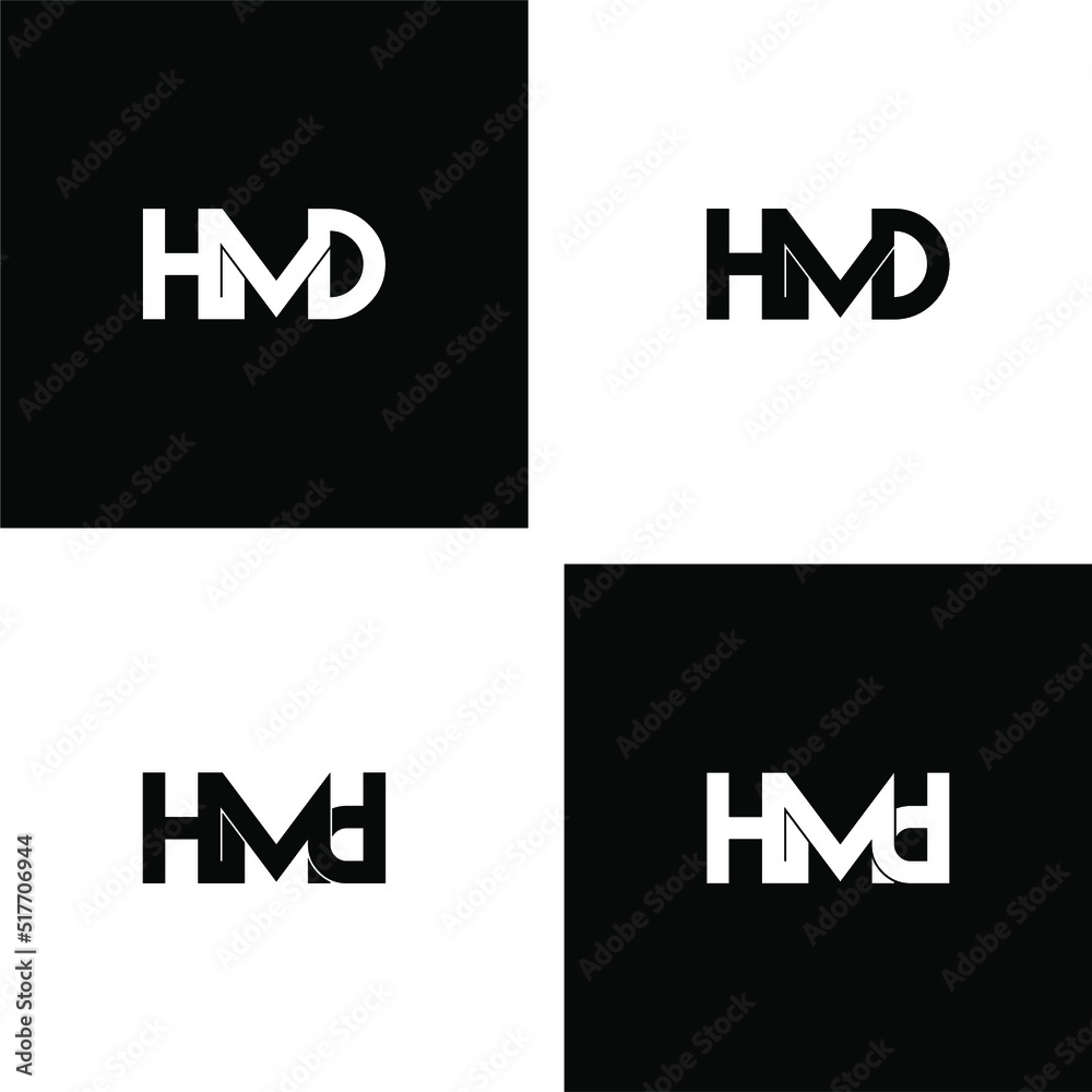hmd letter original monogram logo design set Stock Vector | Adobe Stock