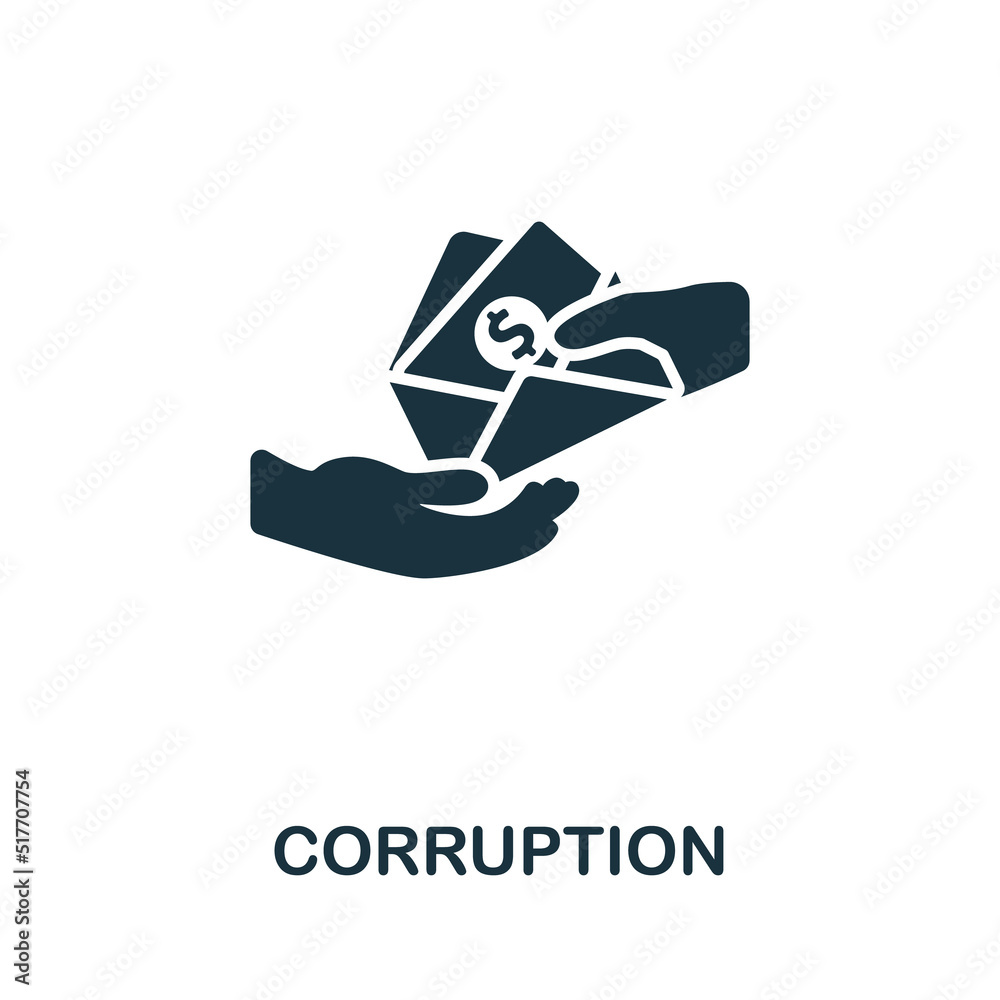 Corruption icon. Monochrome simple line Crime icon for templates, web ...