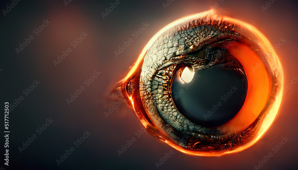 Dragon eye, fantasy abstraction, art. Eye close-up, macro. 3D ...