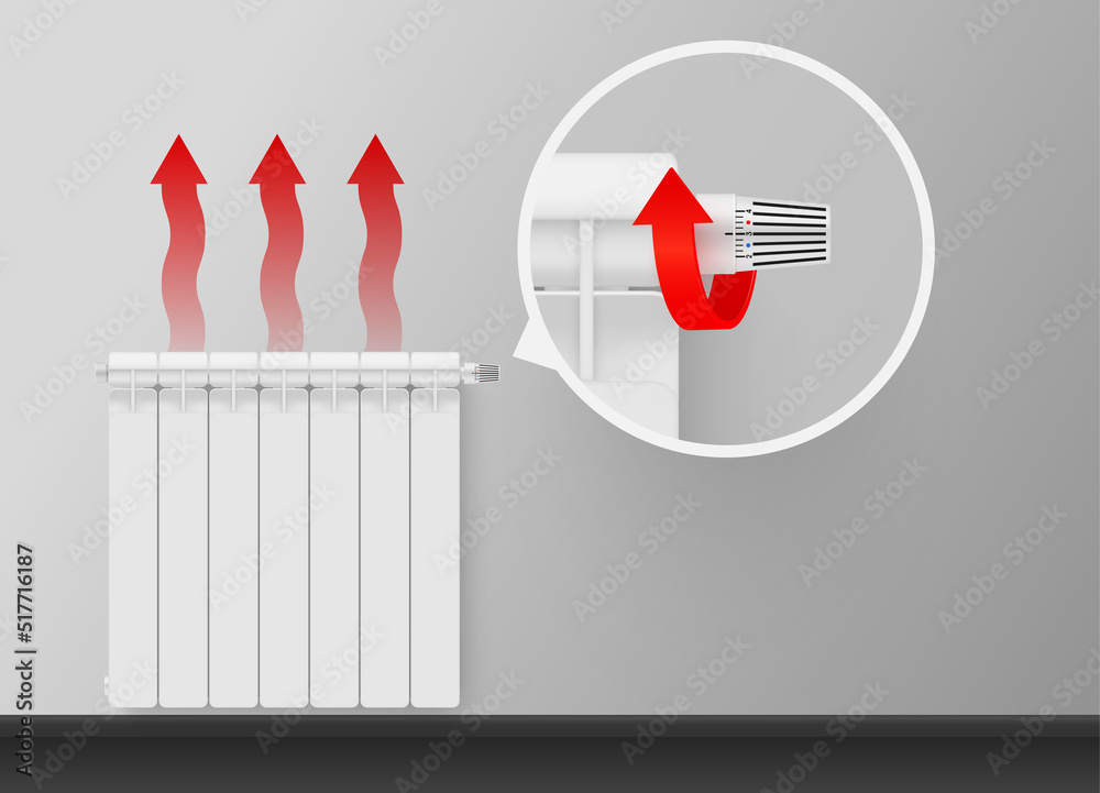 Temperature control for heaters infographic scheme realistic vector ...
