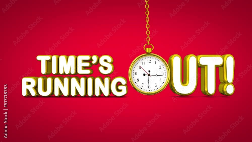 Times Running Out Stopwatch Clock Alarm Countdown Deadline 3d Animation ...