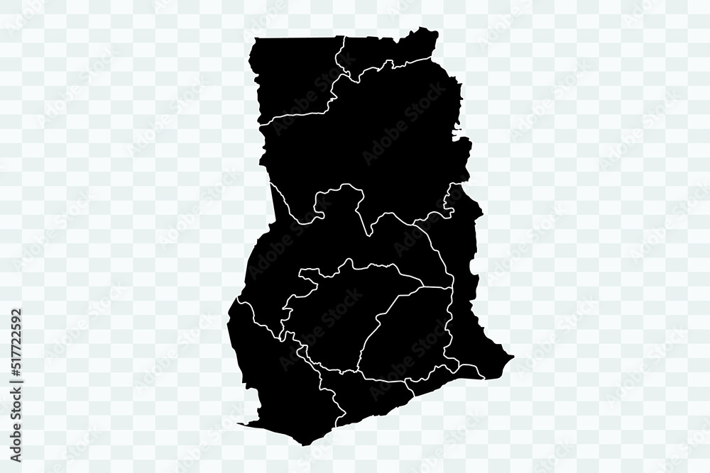 Ghana Map black Color on White Background quality files Png Stock ...