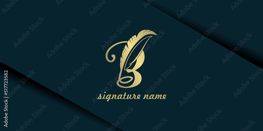 signature logo design with letter B concept premium vector Stock Vector ...