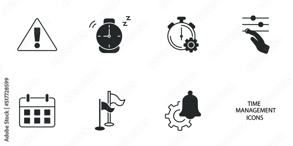 time management icons set . time management pack symbol vector elements ...