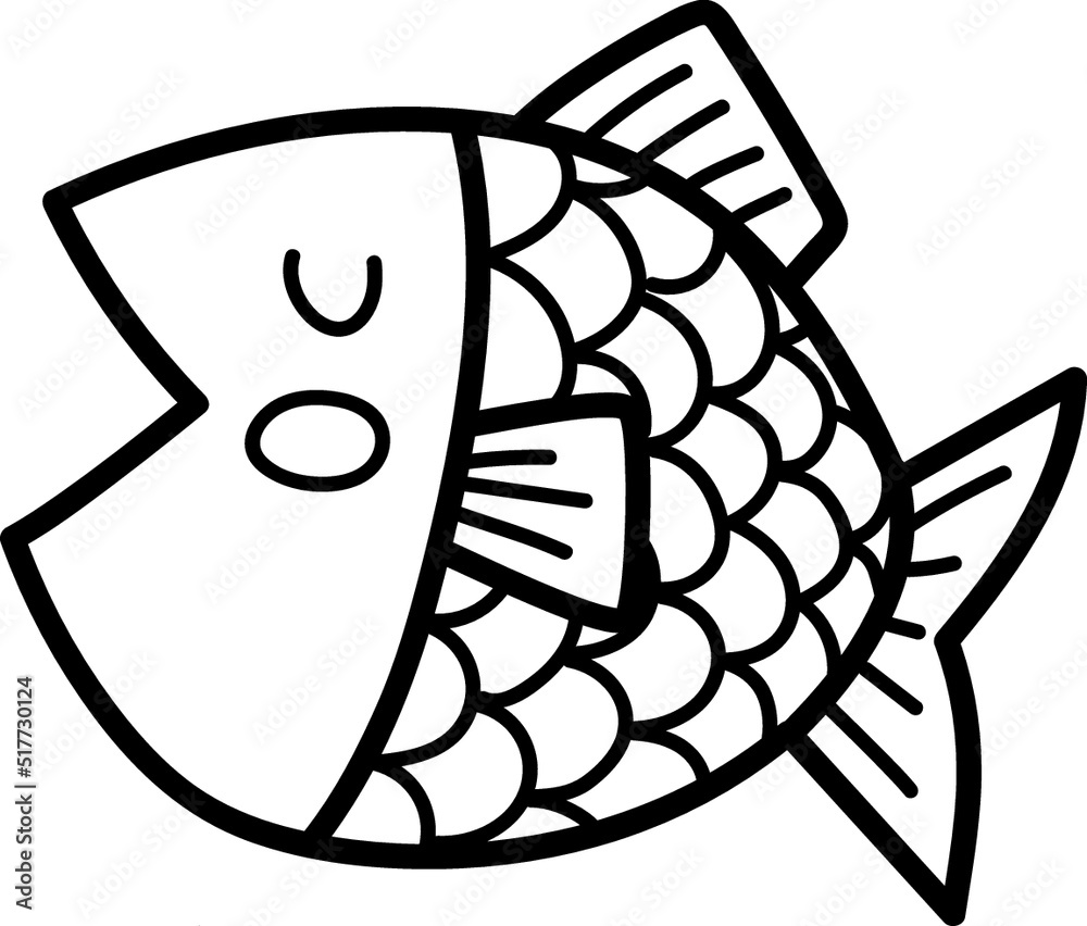 Fish with open mouth Stock Vector | Adobe Stock