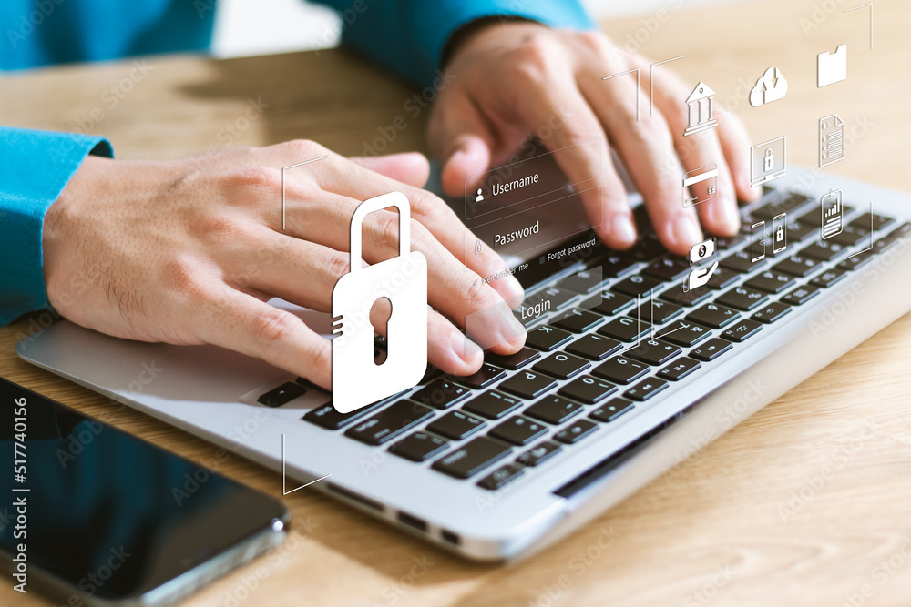 Cybersecurity Concept Global Network Security Technology Business People Protect Personal