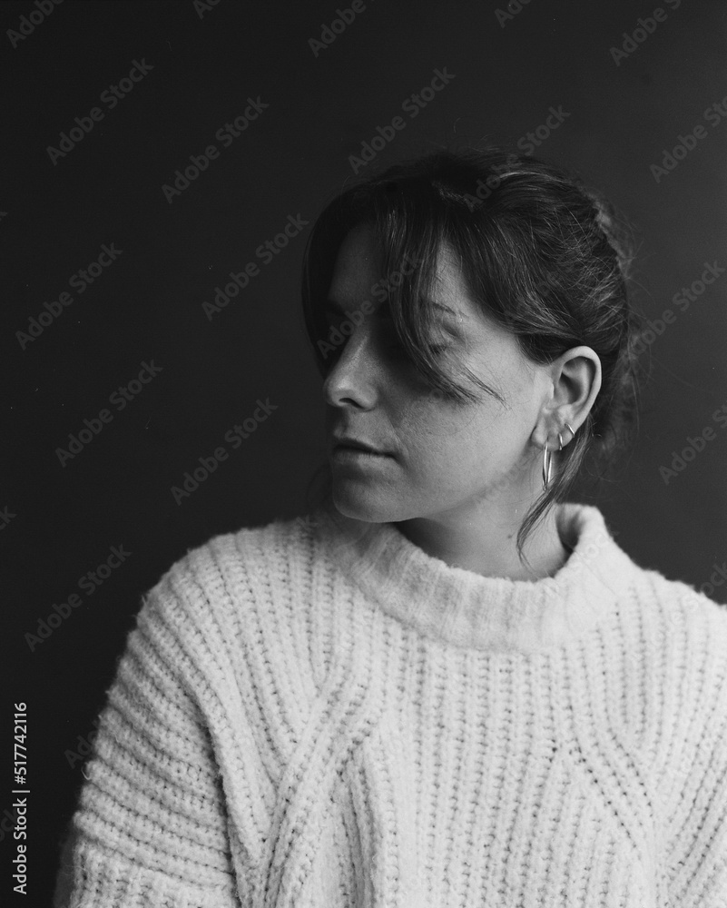 Woman in studio background Stock Photo | Adobe Stock