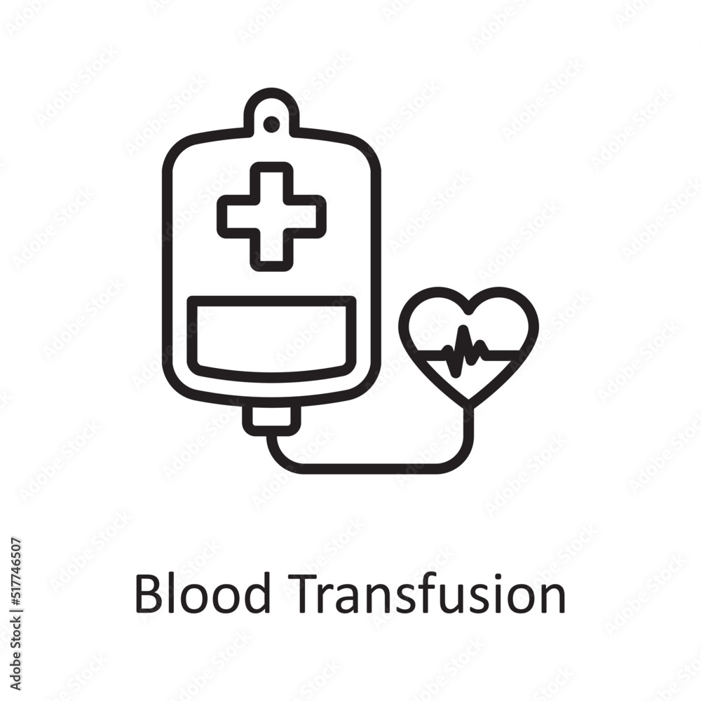 Blood Transfusion vector outline Icon Design illustration. Medical ...