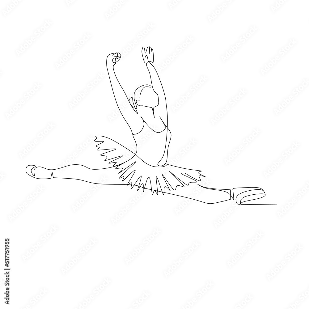 Vector illustration of ballerina drawn in line art style Stock Vector ...