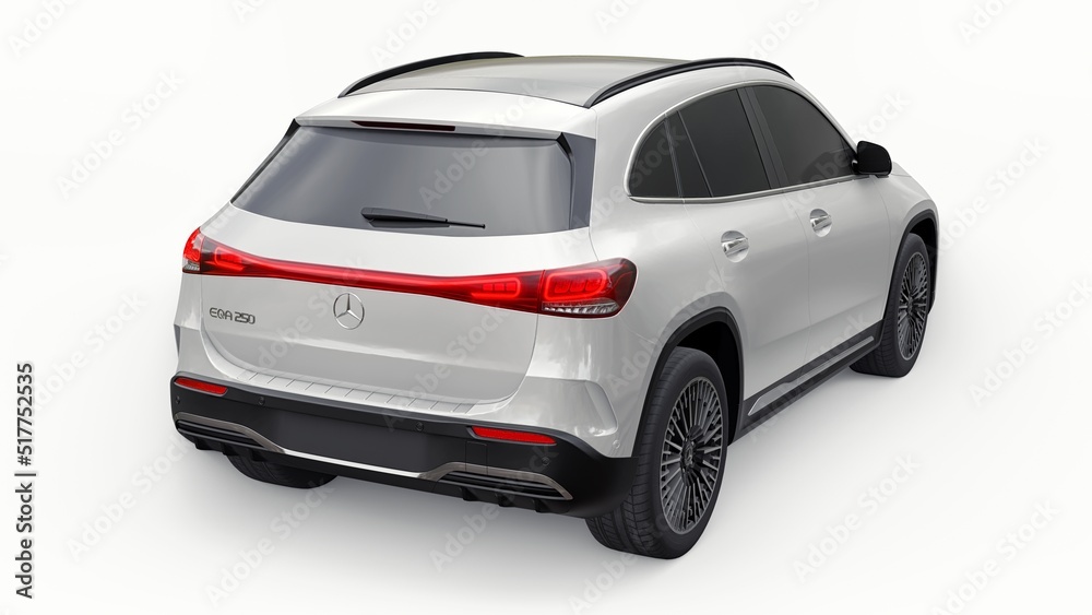 Berlin. Germany. June 12, 2022. White Mercedes-Benz EQA 2022. 3d model ...