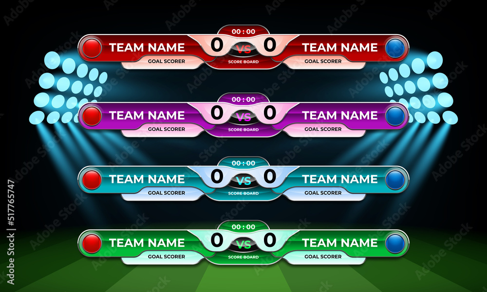 Scoreboard Broadcast Graphic and Lower Thirds Template for soccer and ...