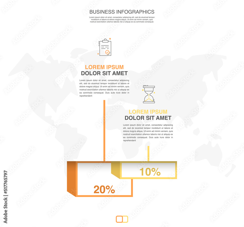 Line vector infographics. Creative of columns bar chart with two ...