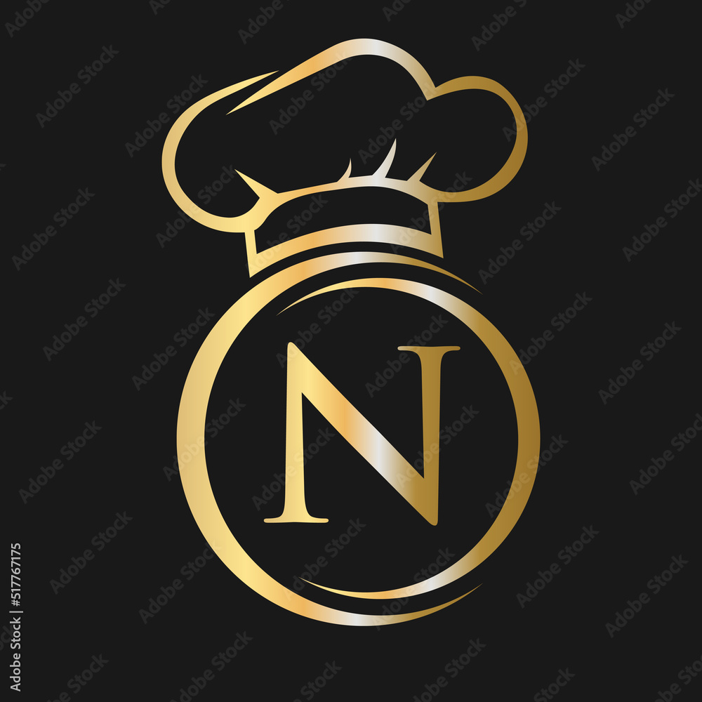 Initial Letter N Restaurant Logo Template. Restaurant Logo Concept with ...