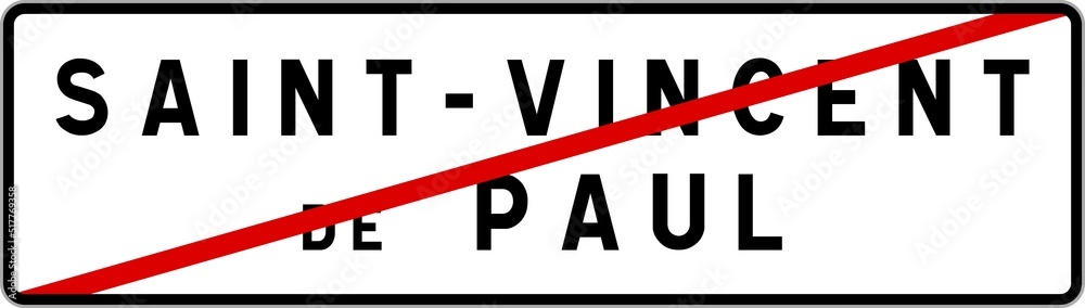 Panneau sortie ville agglomération Saint-Vincent-de-Paul / Town exit ...