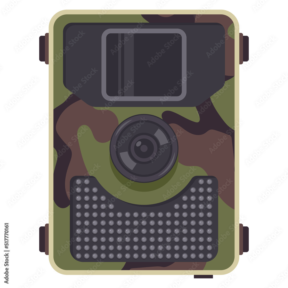 Trail camera vector cartoon illustration isolated on a white background ...