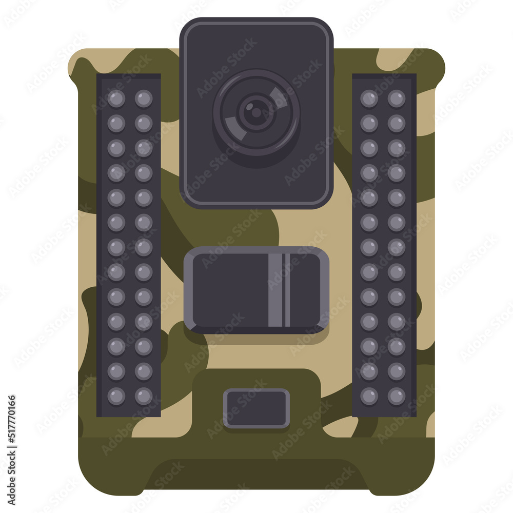 Animal trail camera vector cartoon illustration isolated on a white ...