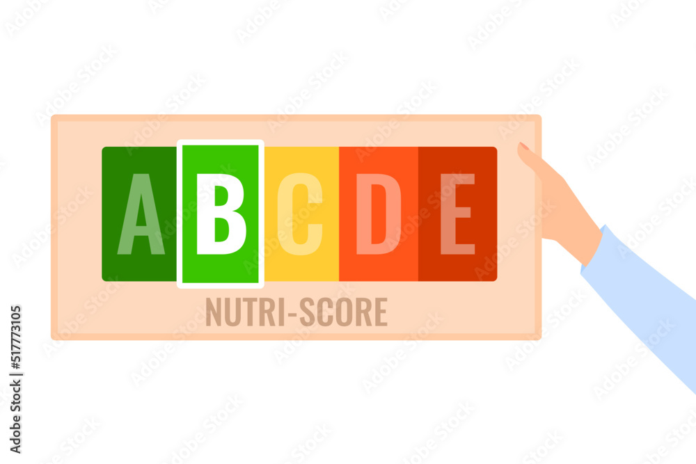 Nutri-score nutrition label. Nutritional rating system showing food ...
