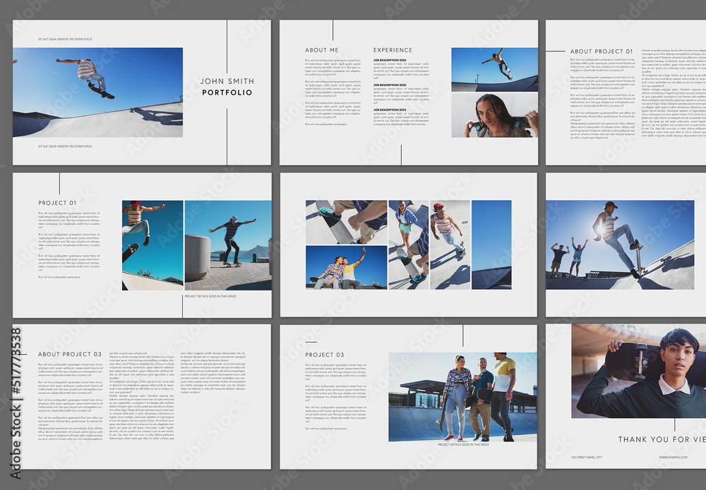 Minimal Portfolio Layout Design Stock Template | Adobe Stock
