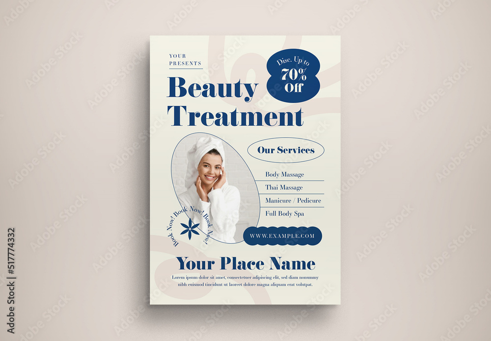 Beauty Treatment Flyer Layout Stock Template | Adobe Stock