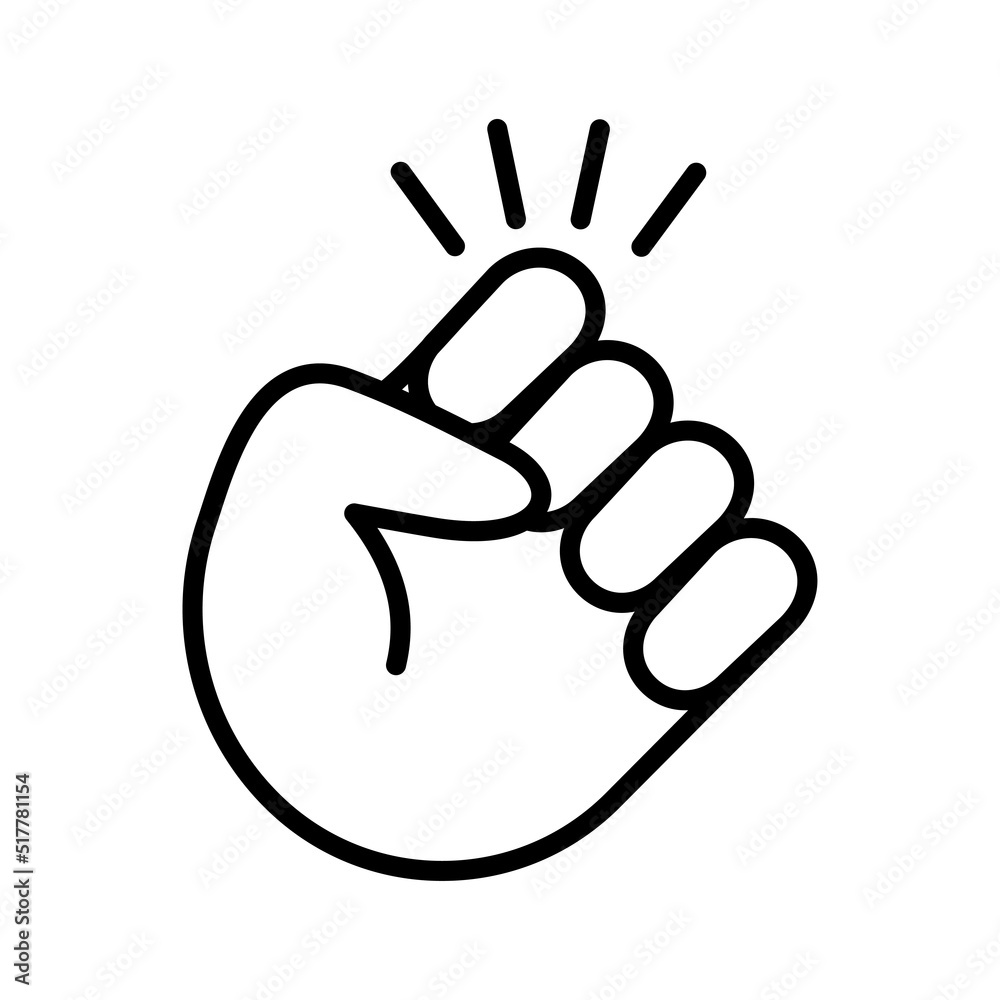 Hand knocking on door icon. Pictogram isolated on a white background ...