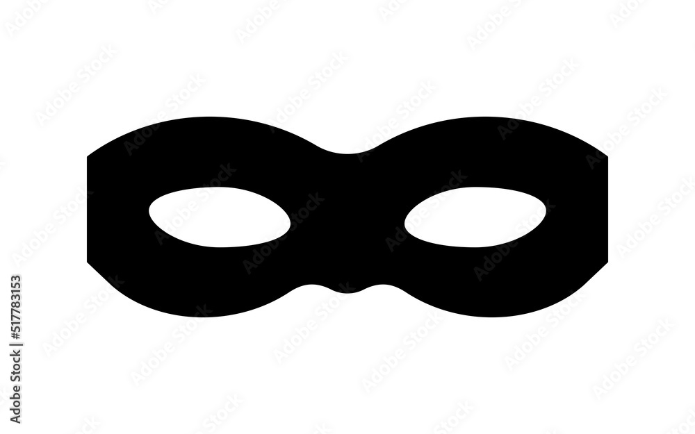 Mask super hero carnival or thief bandit vector icon. Black masquerade ...