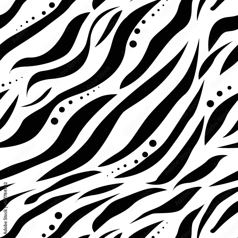 zebra skin texture seamless pattern design Stock Vector | Adobe Stock