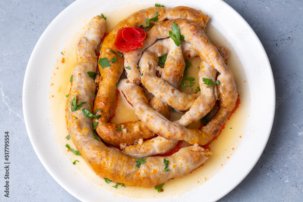 Traditional delicious Turkish cuisine, Middle Eastern dishes, offal ...