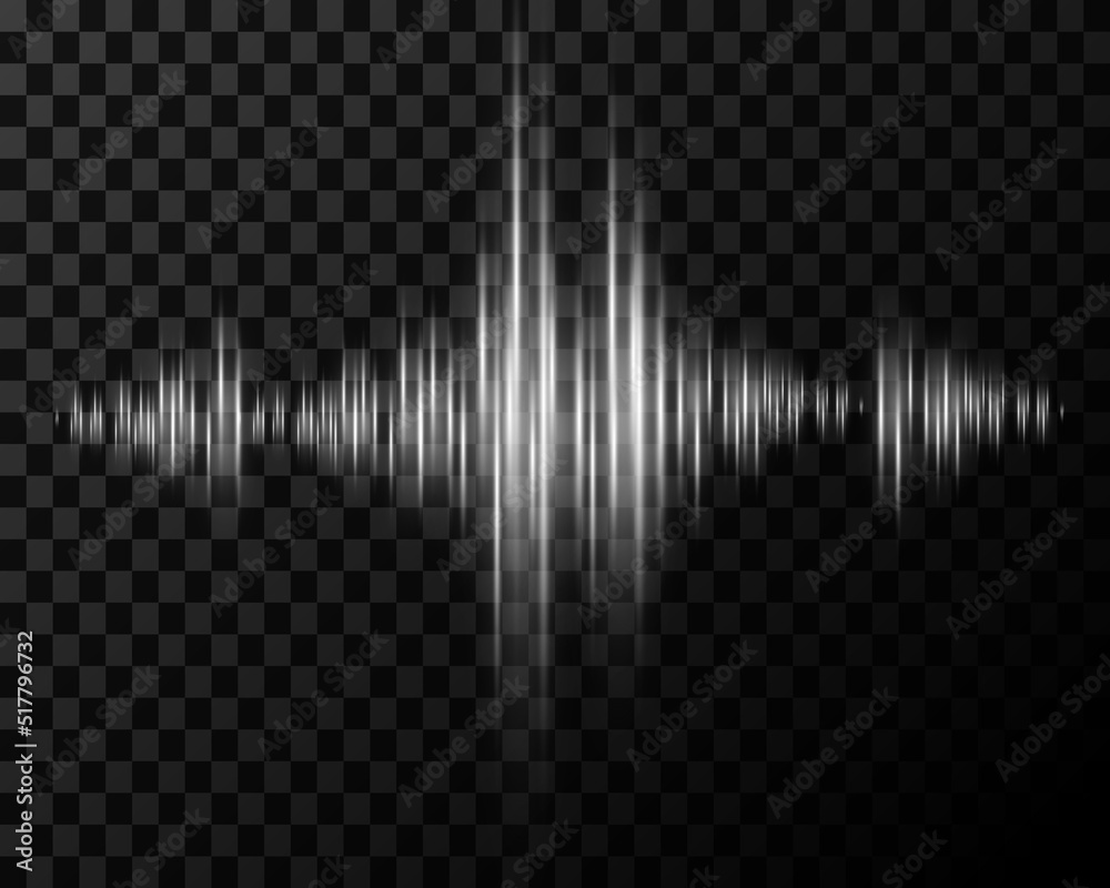 Vector sound waves. Abstract music pulse background. Wave graph of the ...