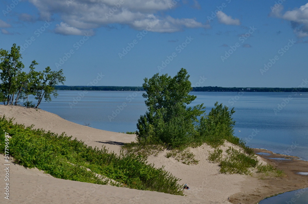 Dunes Beach sand dunes at Sandbanks Provincial Park in Ontario, Canada ...