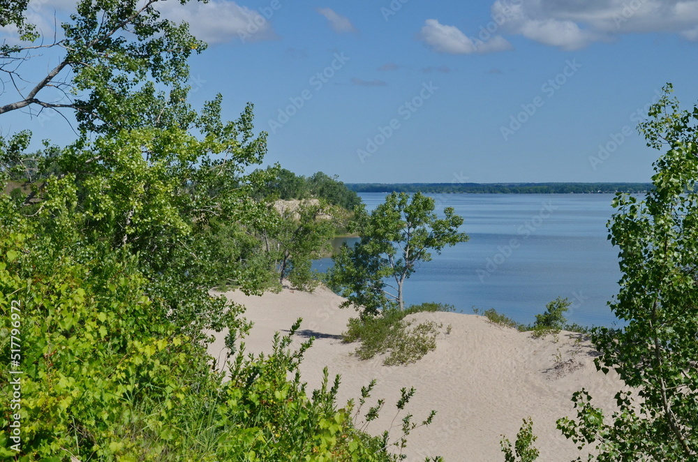 Dunes Beach sand dunes at Sandbanks Provincial Park in Ontario, Canada ...