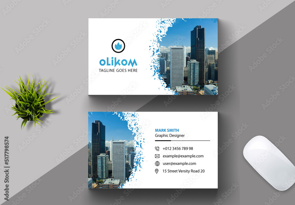 Simple Business Card Layout Stock Template | Adobe Stock