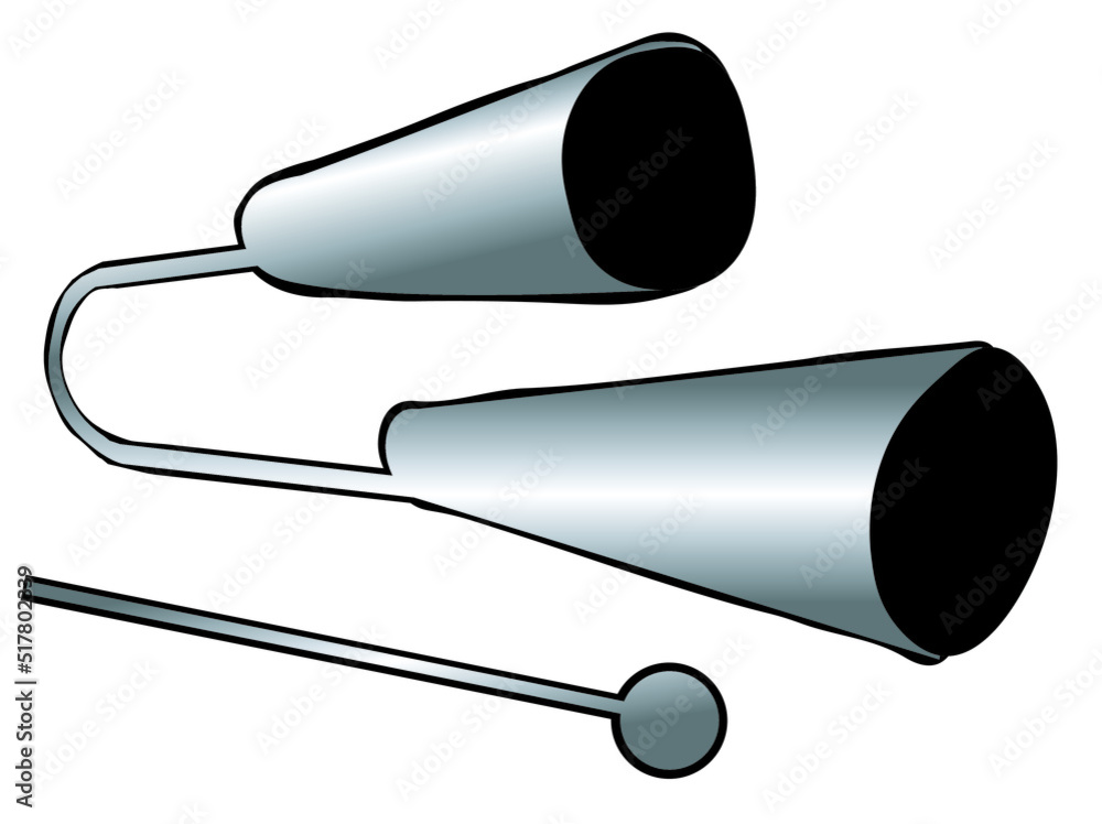 Agogo. This is an idiophone musical instrument, it is composed of two ...