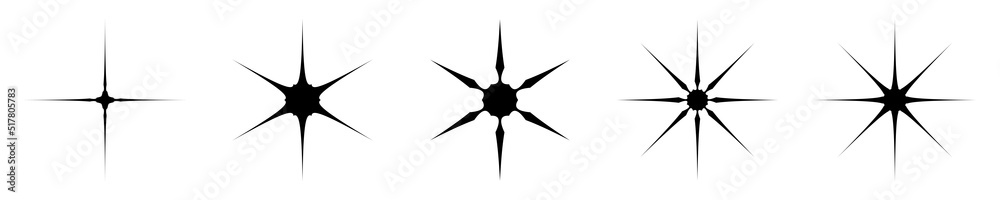 Elegant sparkle star icon collection design element for luxury ...