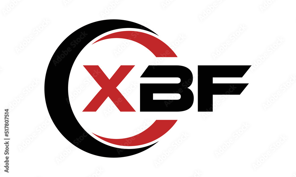 XBF swoosh three letter logo design vector template | monogram logo ...