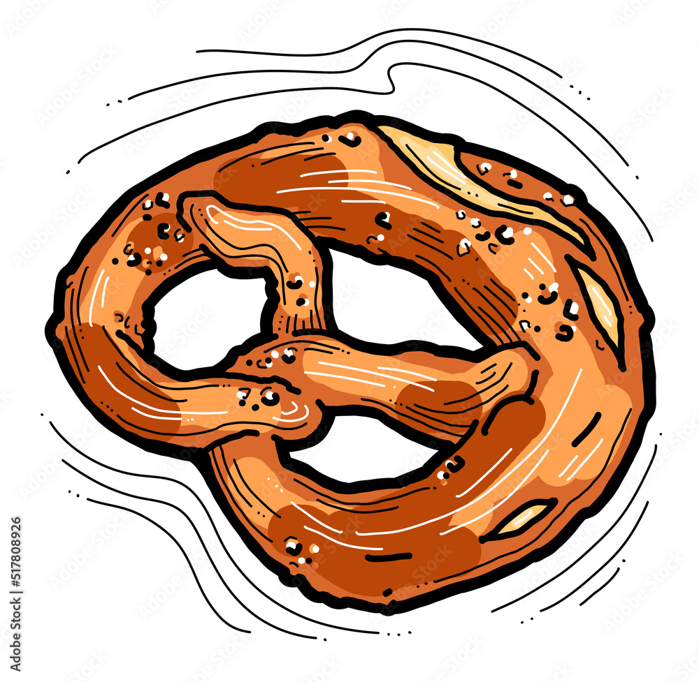 Tasty brezel for Oktoberfest celebration. Baked snack, bread for cafe ...