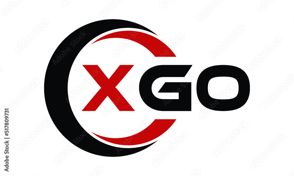XGO swoosh three letter logo design vector template | monogram logo ...